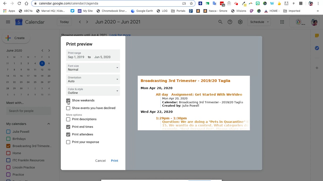 Delete Old Google Classroom Calendars - YouTube