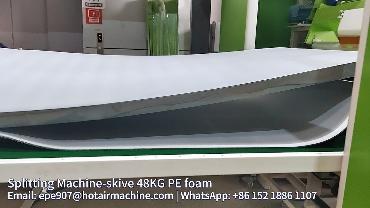 Splitting Machine skive 48KG PE foam - YouTube