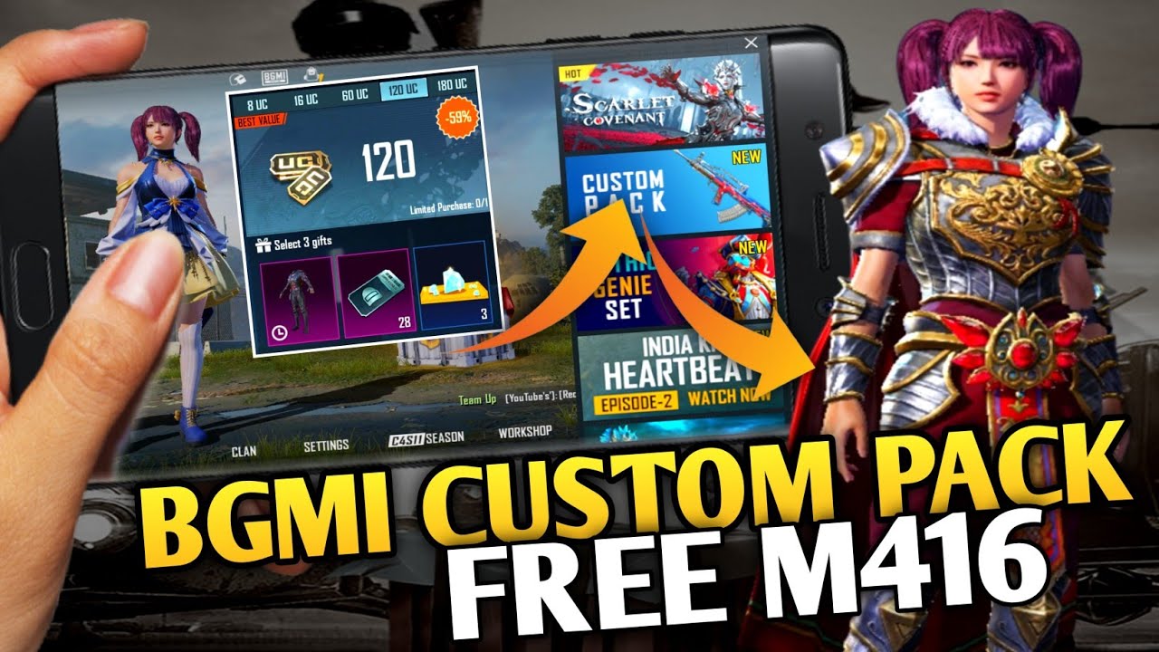 BGMI CUSTOM PACK 😍| FREE M416 SKIN | FREE 48 SUPPLY CRATE😱 - YouTube