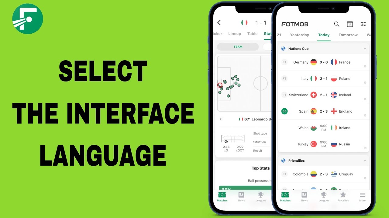 How To Select And Choose The Interface Language On FotMob App - YouTube