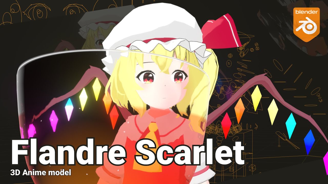 Flandre Scarlet - Touhou | 3D Anime model for Blender - YouTube