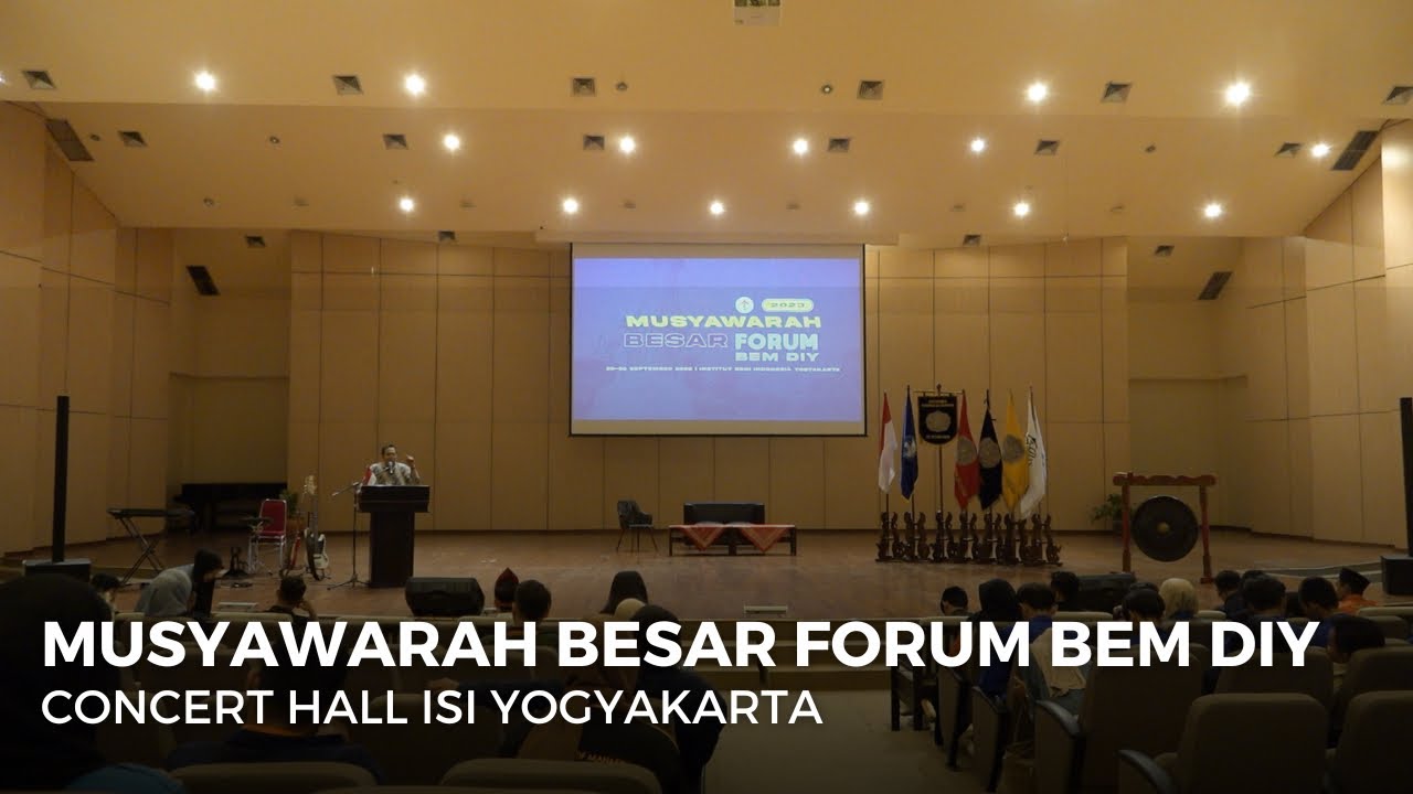 Suasana Pembukaan Musyawarah Besar Forum BEM DIY 2023 di Concert Hall ...