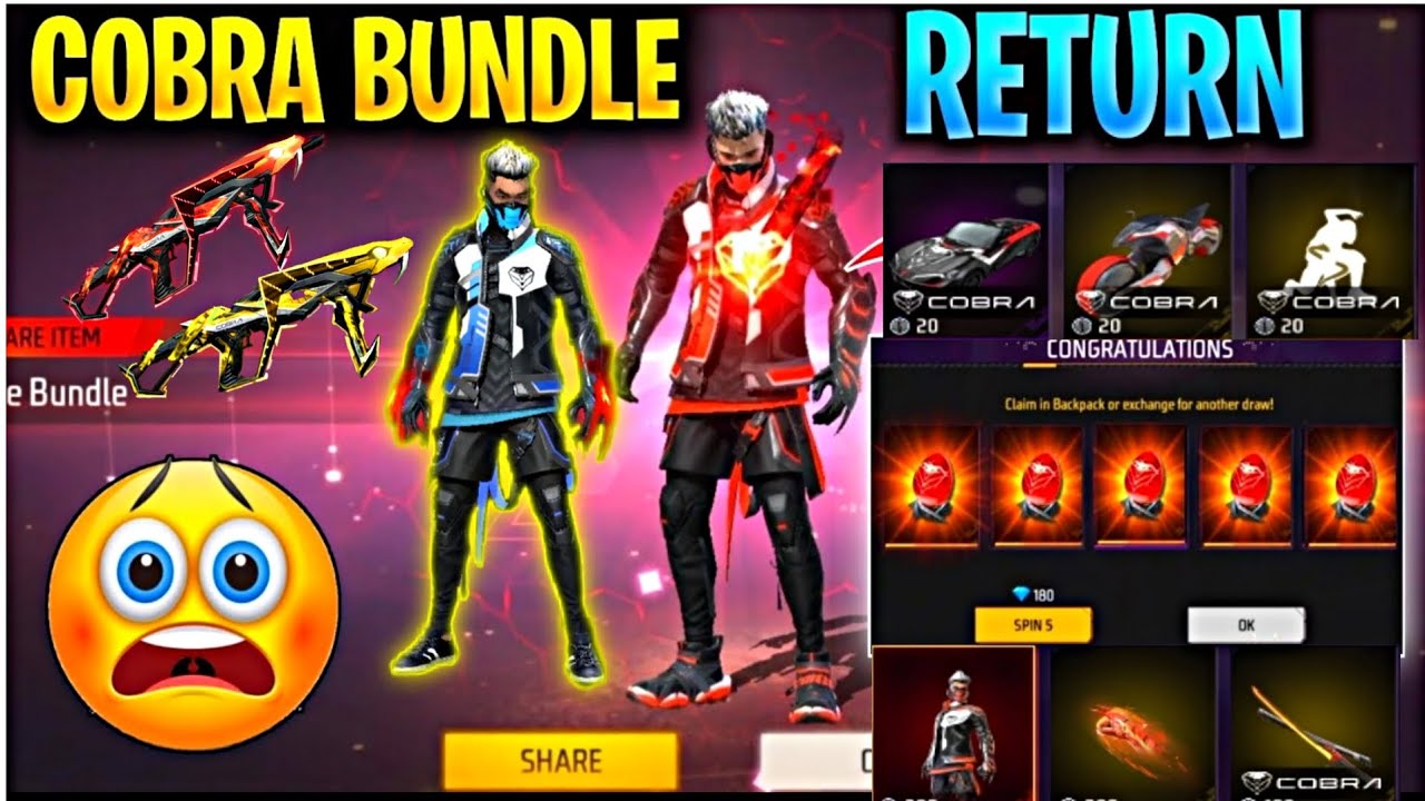 Free Fire Cobra Bundle Full Review |Return Date, Animation & New Event ...