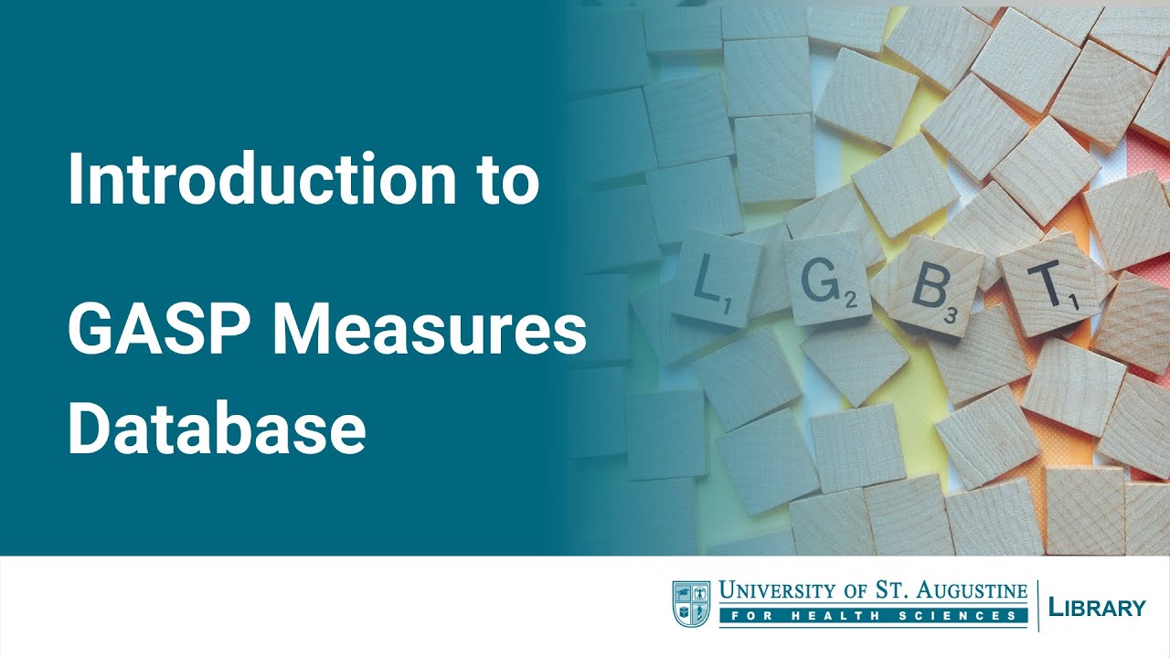 Introduction to GASP Measures Database - YouTube