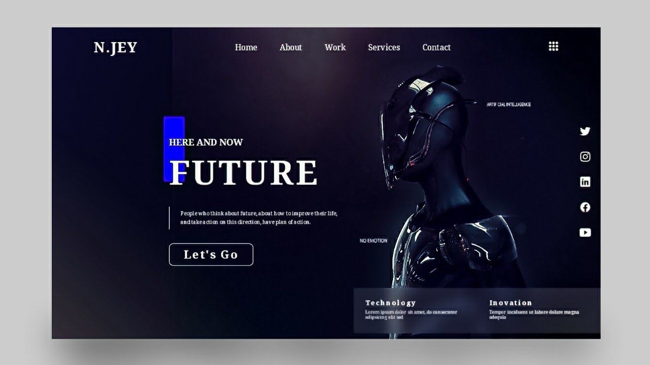 Responsive Future Tech Website Using HTML CSS | Part 1 | #video - YouTube