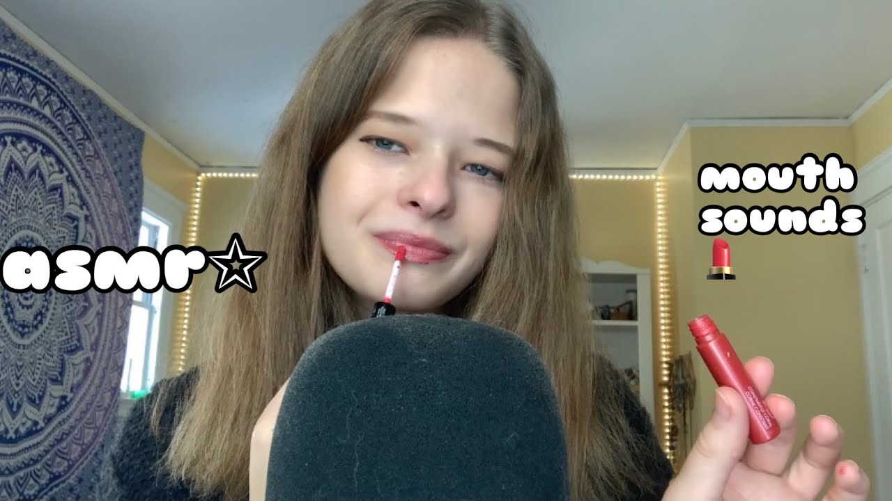 ASMR Lipstick Application | Tapping, Mouth Sounds, Whispering - YouTube
