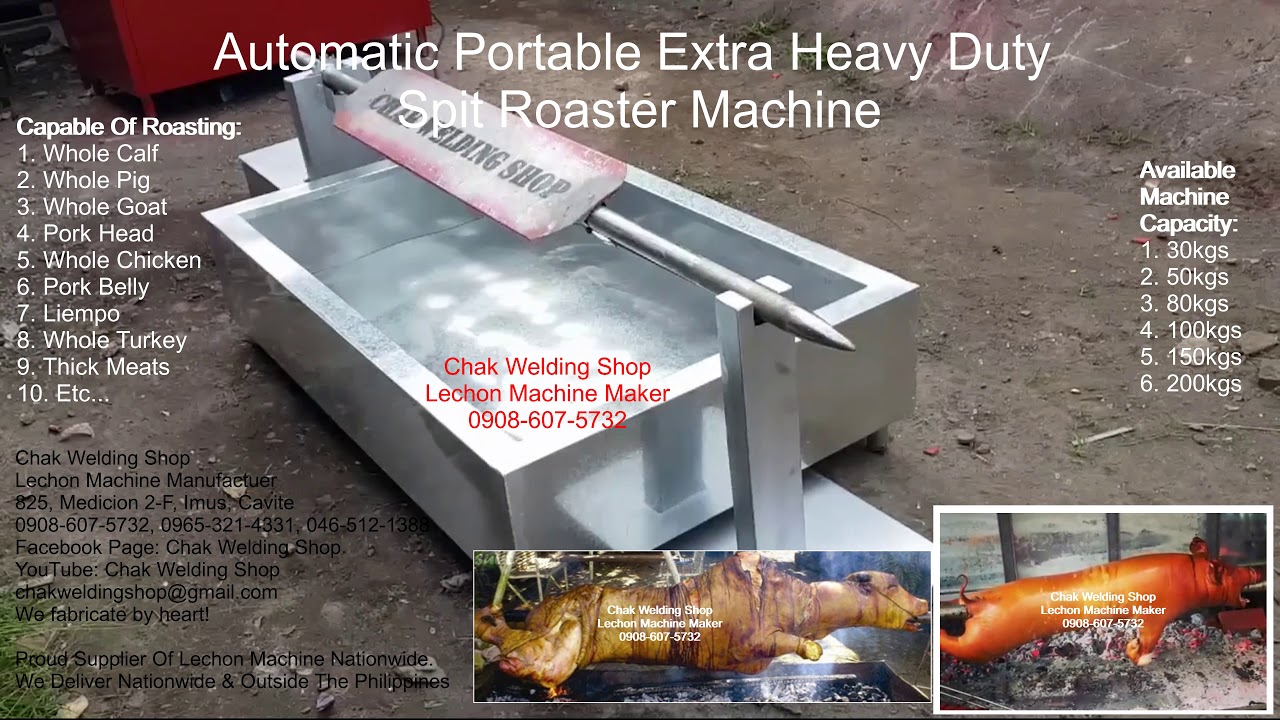 Automatic Pig Rotisserie Spit Roaster Rotisserie Extra Heavy Duty - YouTube