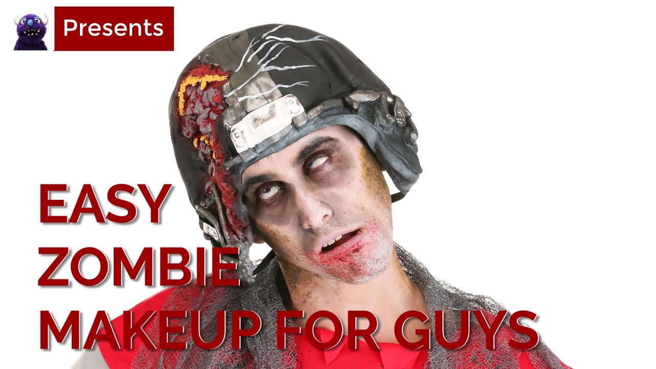 Easy Zombie Makeup Tutorial for Guys - YouTube