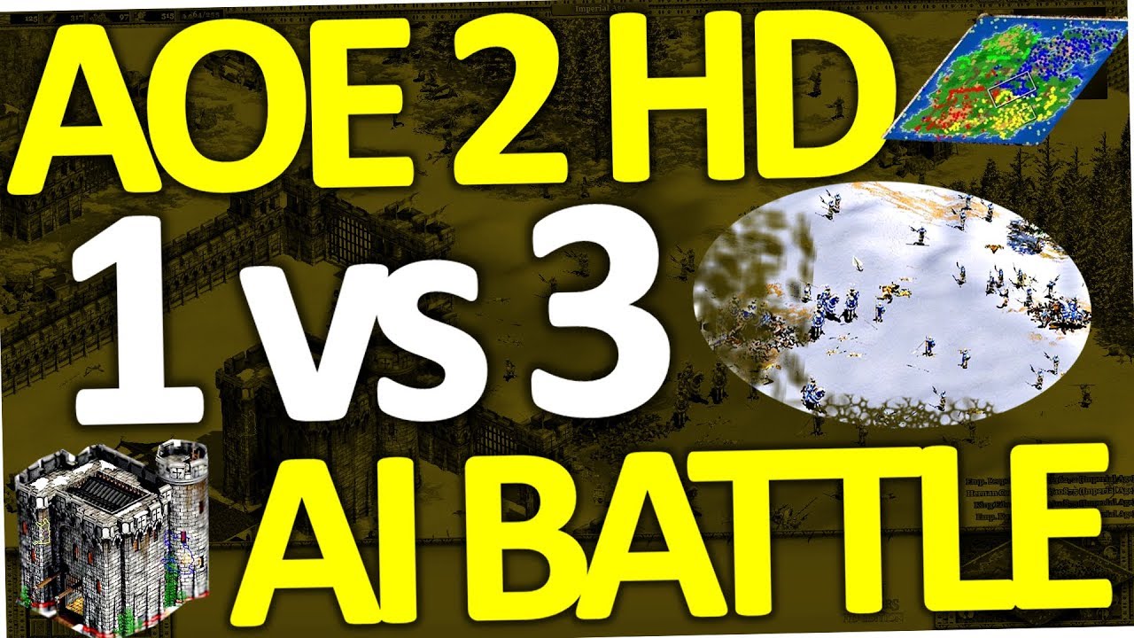 Age of Empires 2 HD AI vs Original AI | 1 vs 3 | Conquerors on Hardest ...