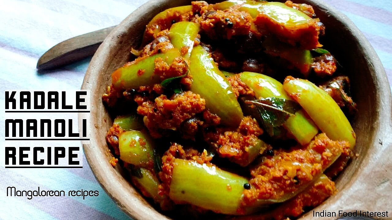 Mangalorean style Kadale Manoli ajadina | Manoli sukka recipe | Tindora ...