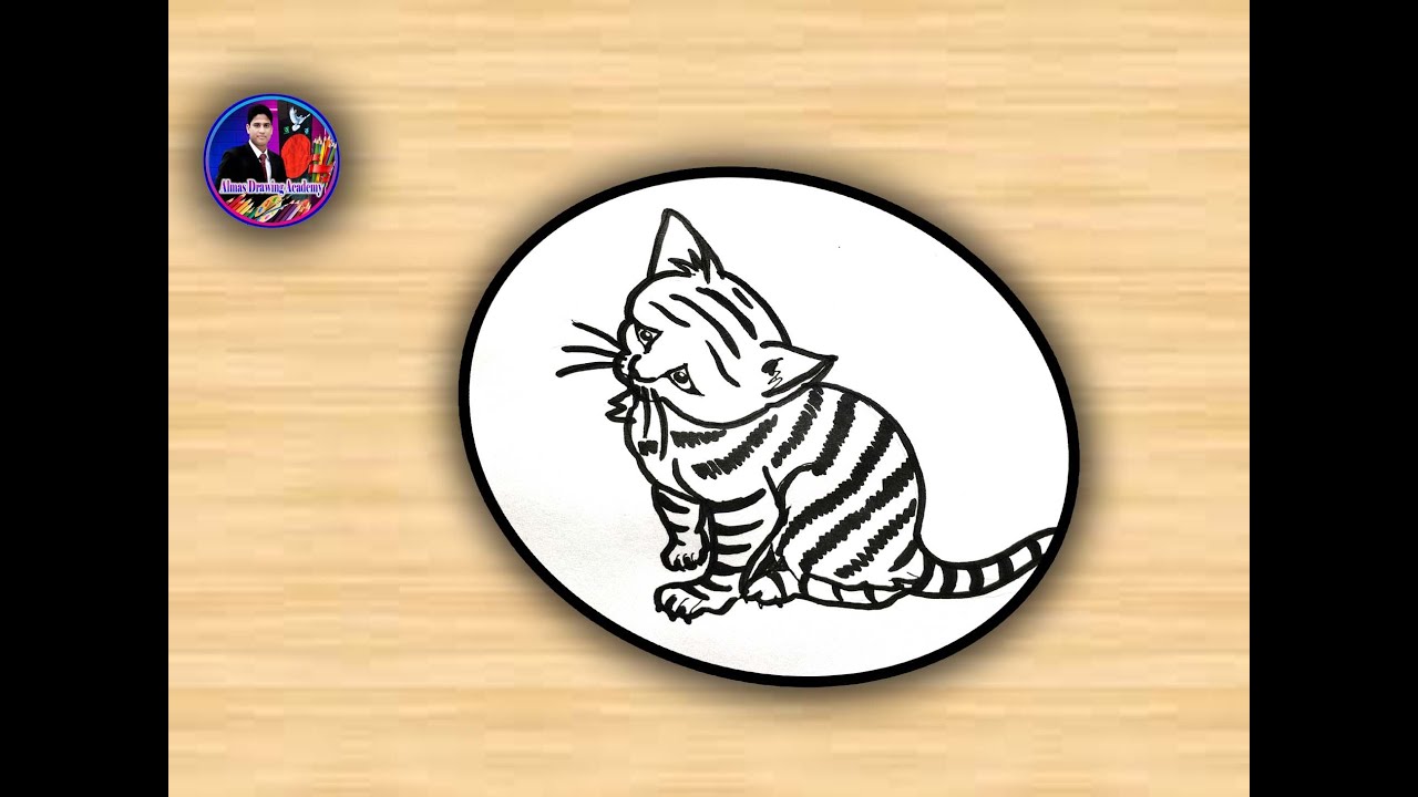 Cat Drawing ||Almas drawing academy|| Cat ||Color Cat|| Art Drawing ...
