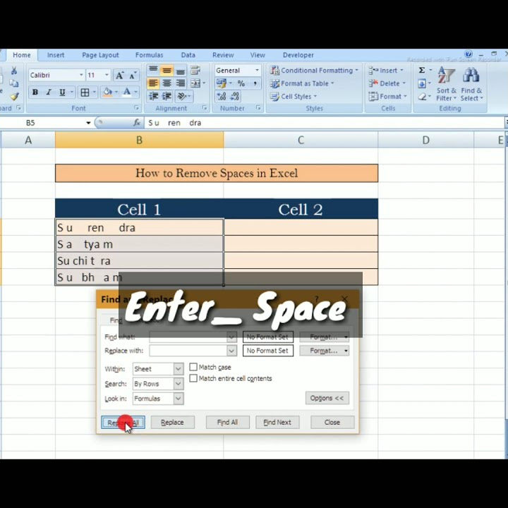 Remove Space || Excel || Vimalsoftguide || #Shorts - YouTube