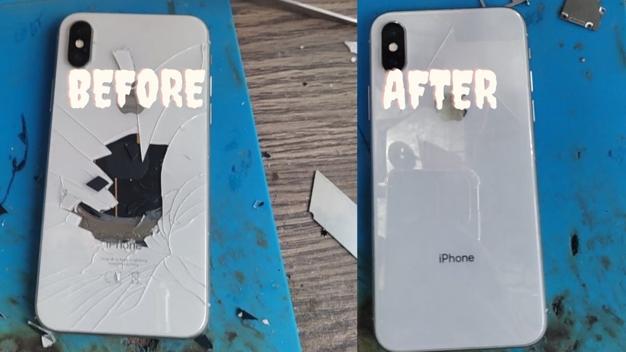 iPhone X Back Glass Cracked Replacement, Restoration destroyed phone ...