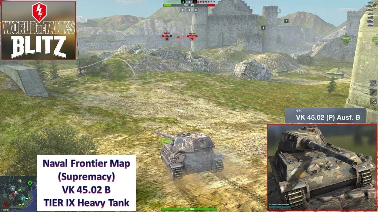 World of Tanks Blitz - Naval Frontier Map - Play with TIER IX VK 45.02 ...