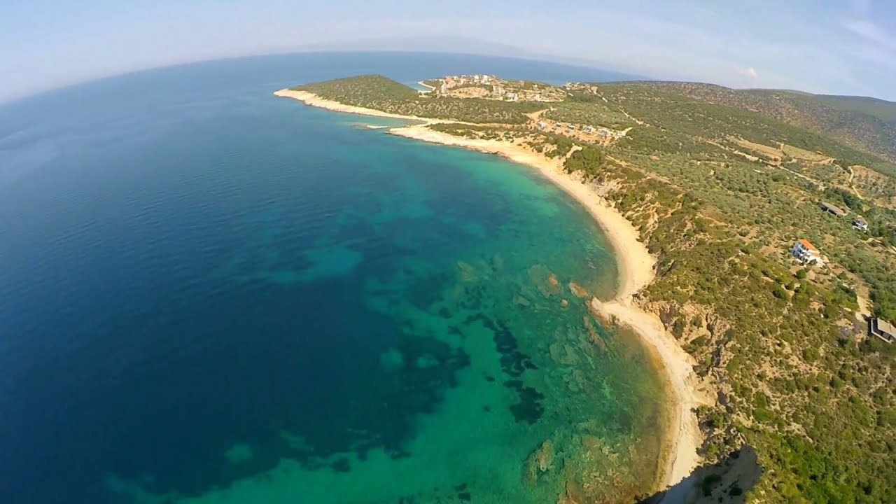 Drone flying near Skala Marion, Thassos - YouTube
