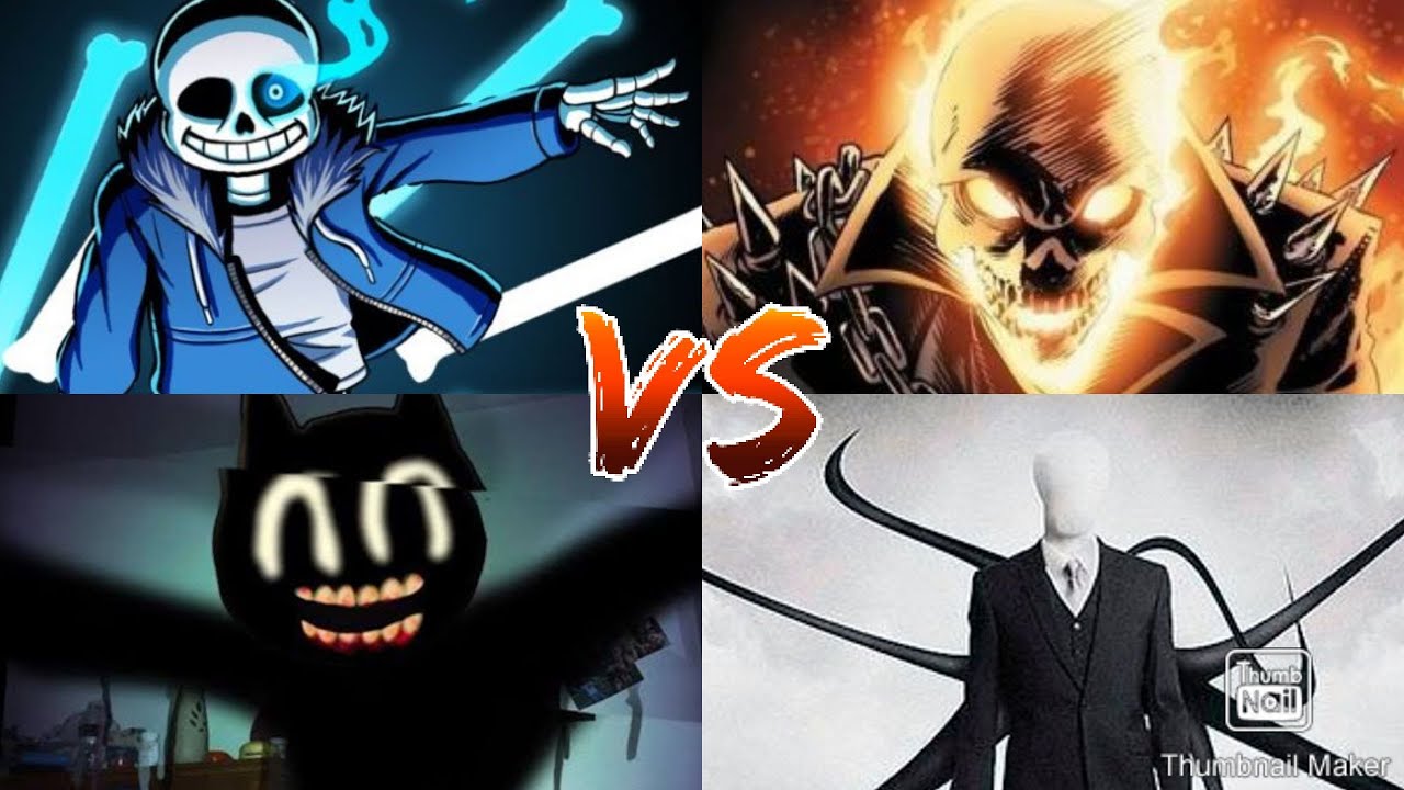 Cartoon cat vs Slenderman vs Sans vs Ghost rider, jesux play - YouTube