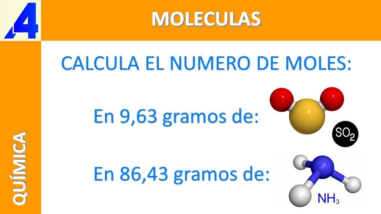 COMO CALCULAR EL NUMERO DE MOLES DE DOS MOLECULAS NH3 Y SO2. - YouTube