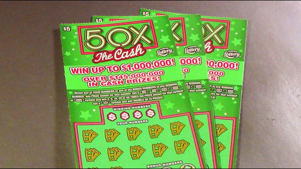 SOOD 1403: THREE $5 50X THE CASH FL Lottery Scratch Tickets - YouTube