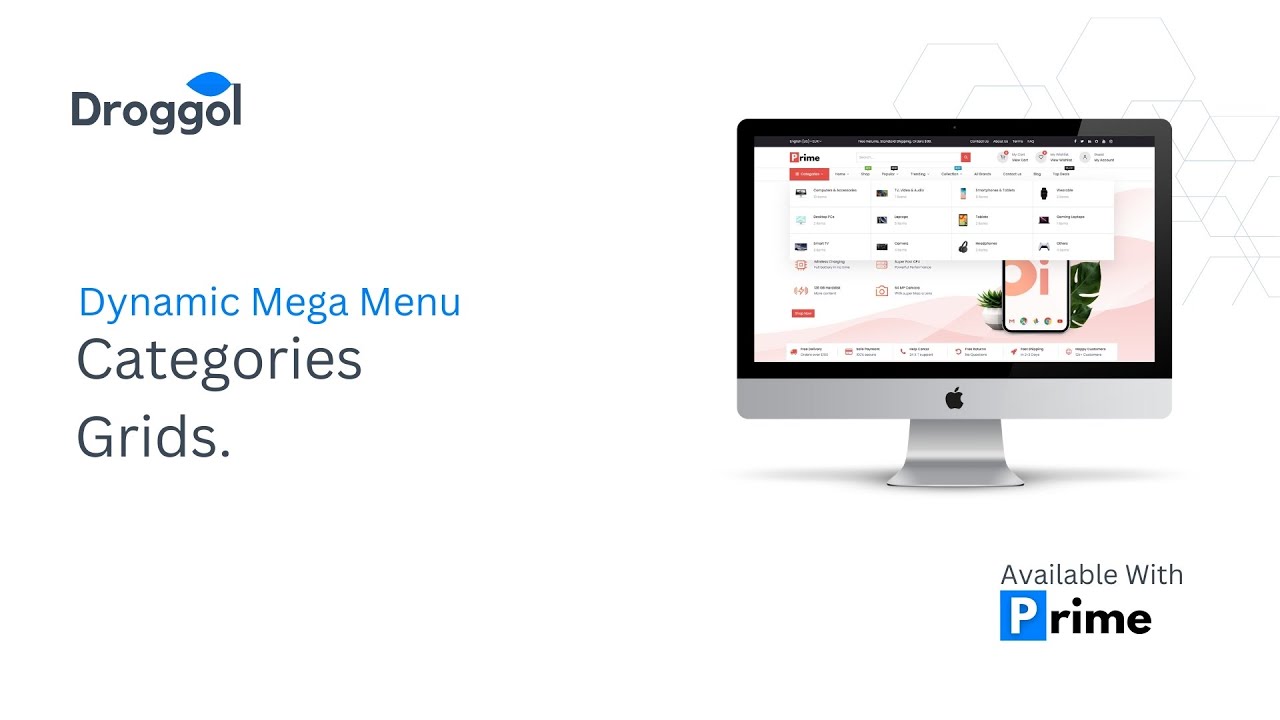 Mega Menu Categories Grids Snippet | Theme Prime For Odoo eCommerce v16 ...