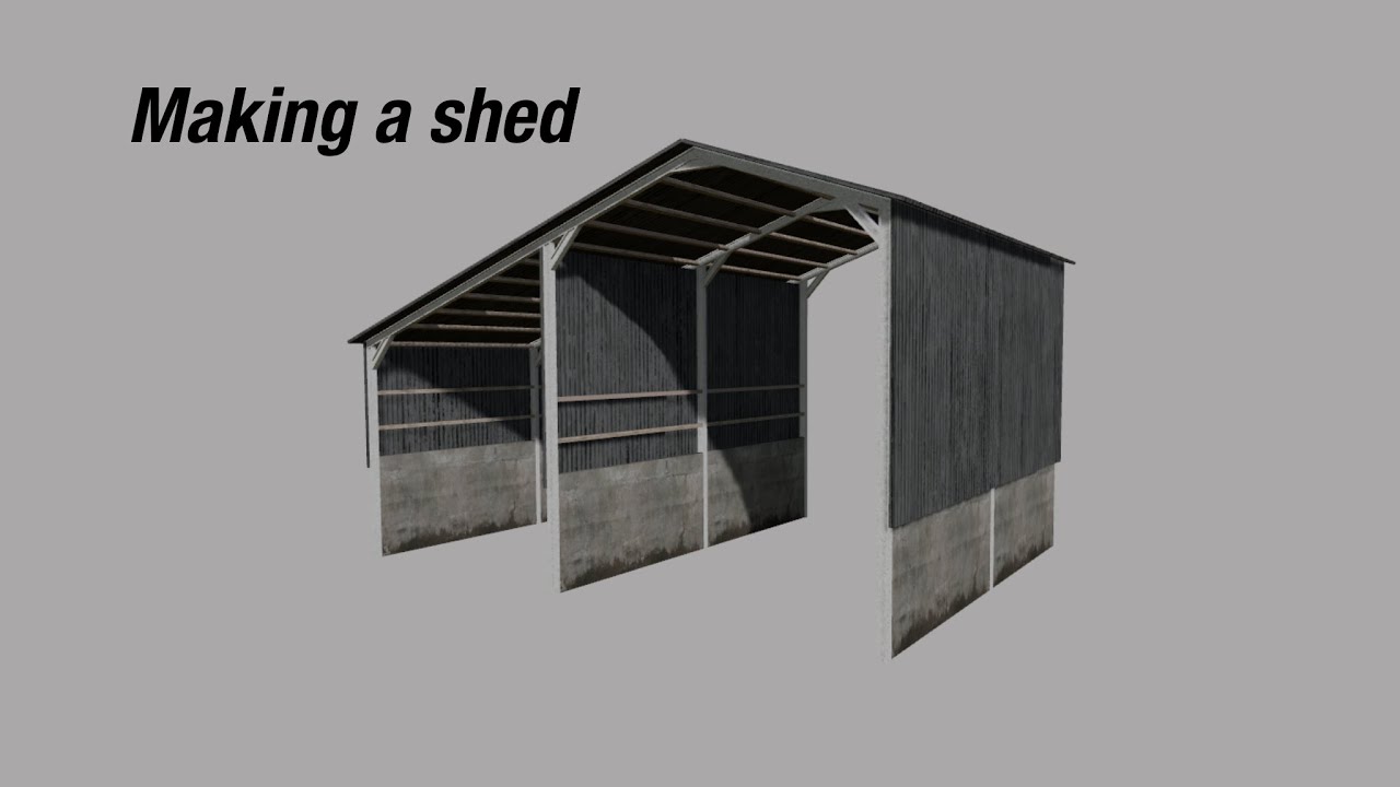 Making a shed in Blender for farming simulator19 | fully textured - YouTube