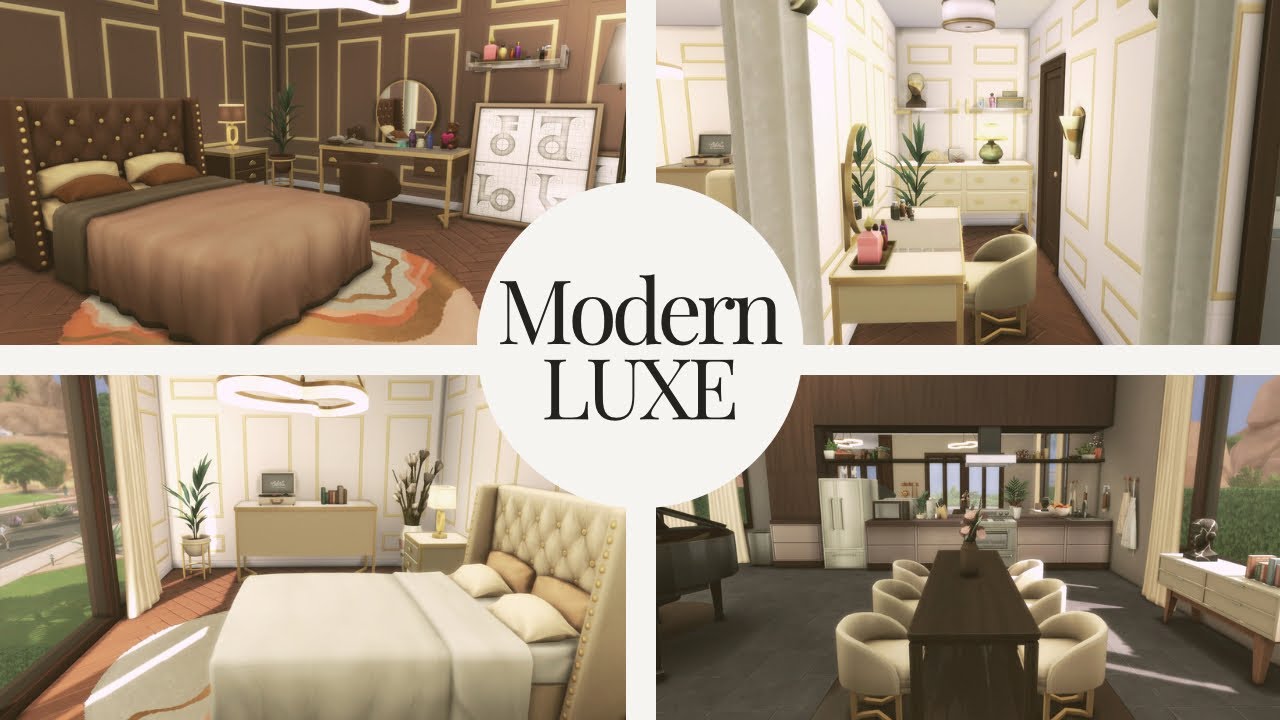 สร้างบ้านภาคหลัก + Modern Luxe Kit 🏡 | The Sims 4 | Base Game + Modern ...