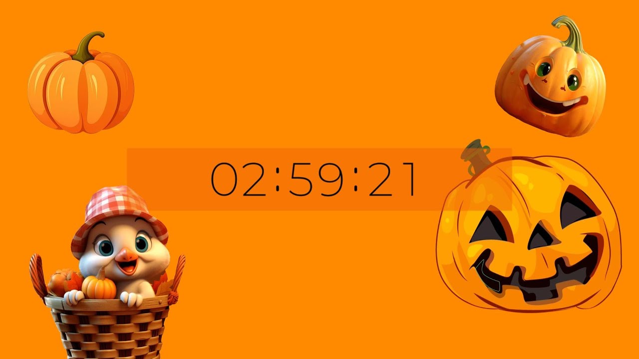 3 minute Kids timer - CUTIE pumpkins - YouTube