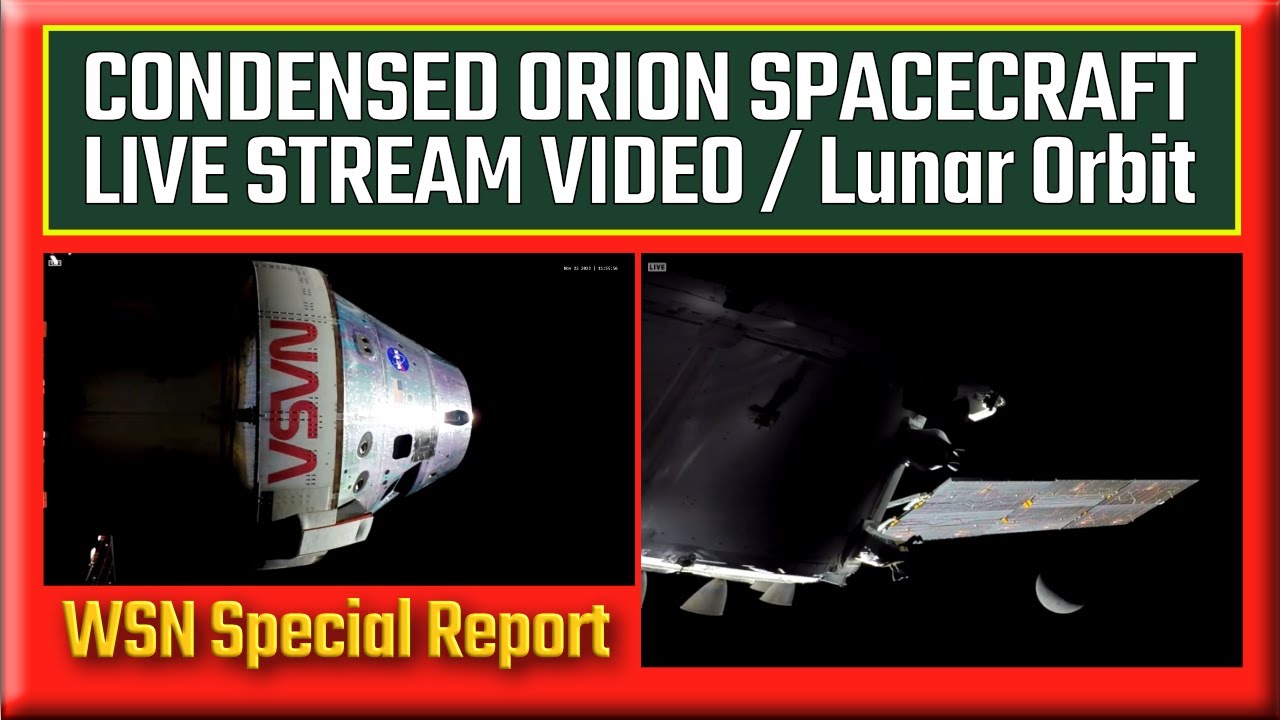 NASA Artemis Orion Spacecraft in Lunar Orbit - Condensed Video Live ...