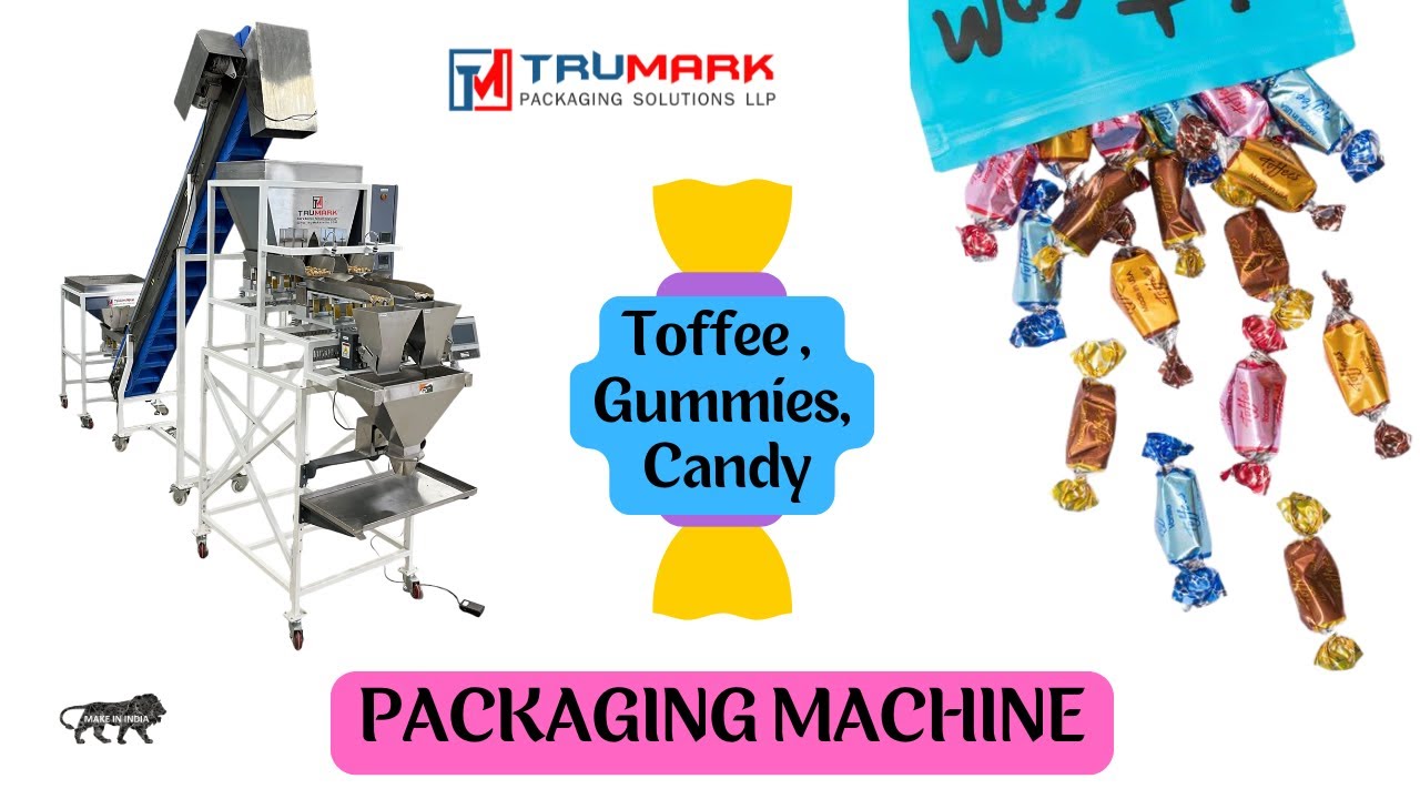 Gummies, Toffee candy Counting Weighing #packingMachine - YouTube