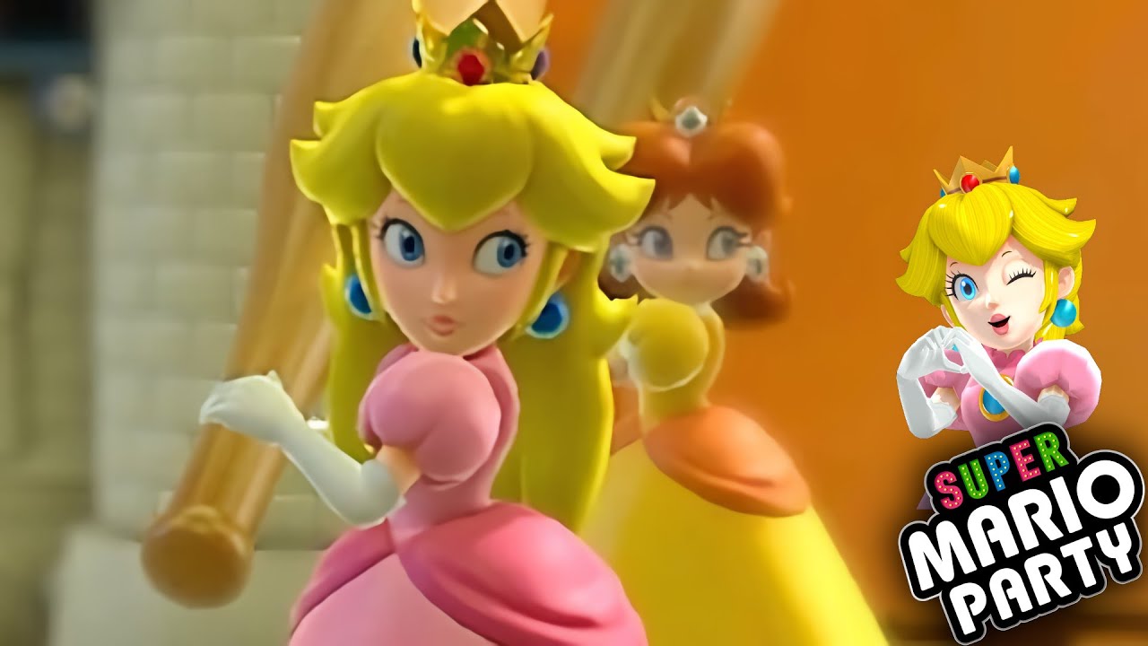 Super Mario Party Mini League Baseball Peach and Daisy vs Mario and ...