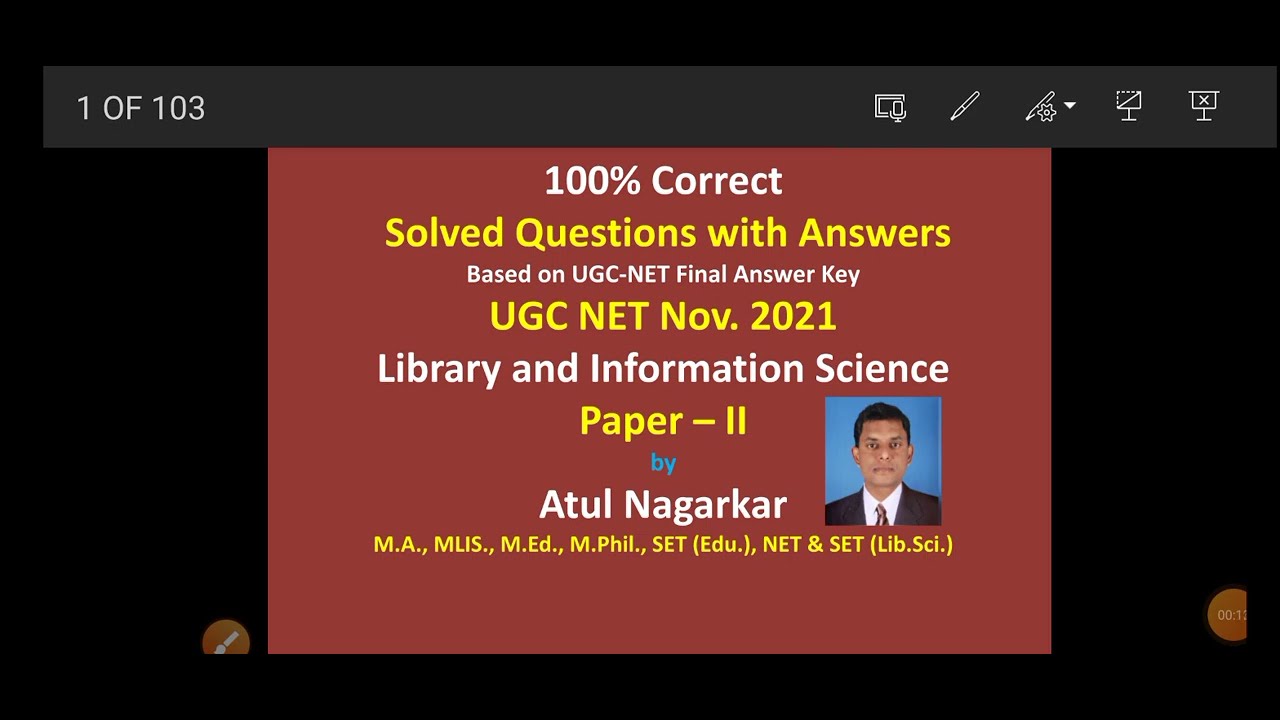 UGC-NET EXAM Nov. 2021 Library Science Paper 2 Solved 100 Questions ...