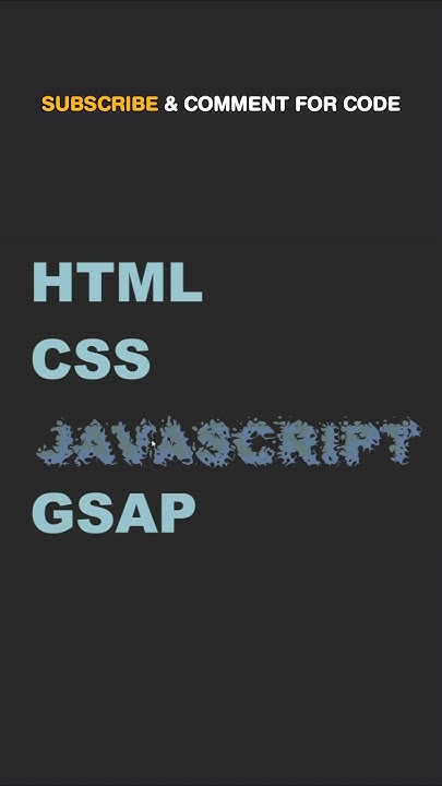 Text Animation Using Html Css Js Gsap Tutorials Webdevelopment