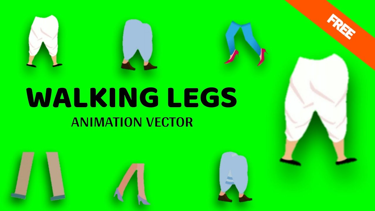 green screen walking legs | walk cycle | vector | animation | cartoon ...
