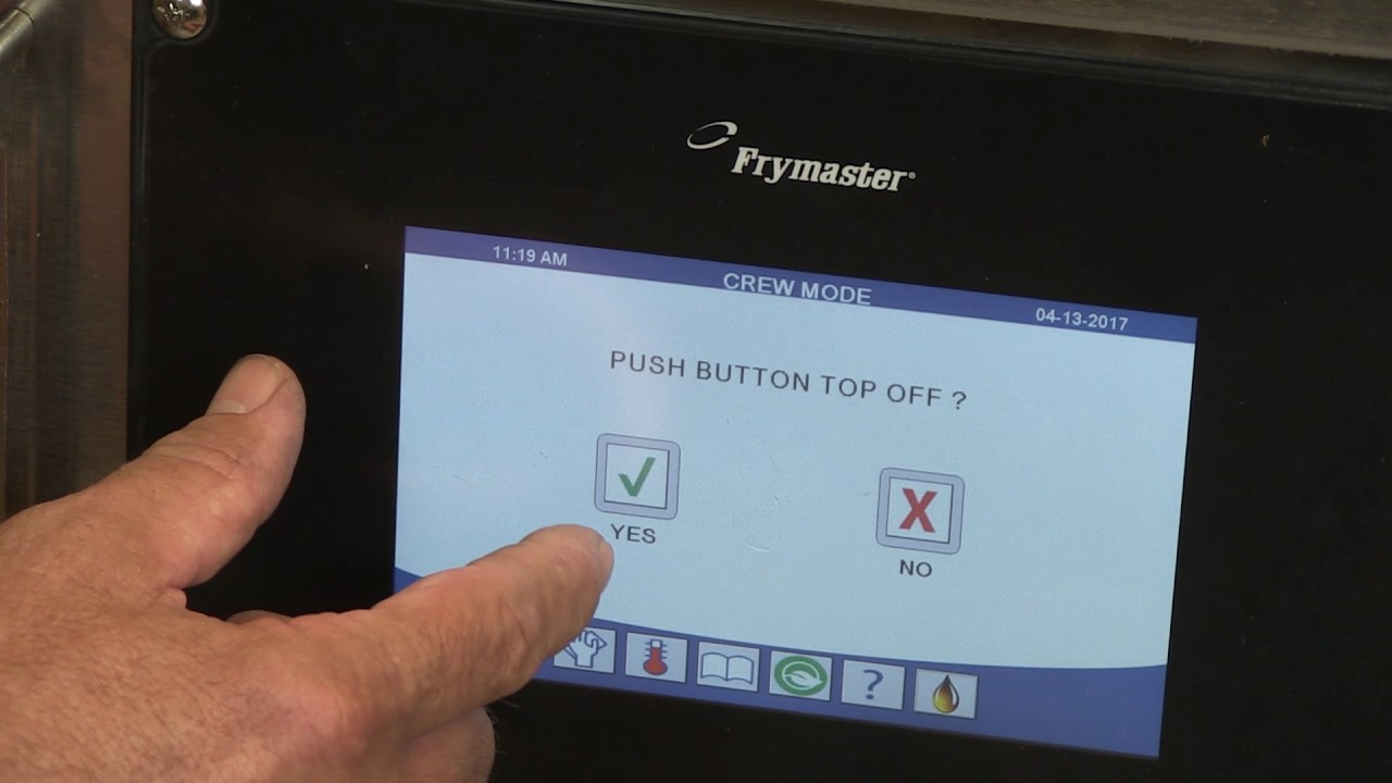 Manual Top Off with Frymaster FilterQuick Fryer with FQ4000 Controller - YouTube