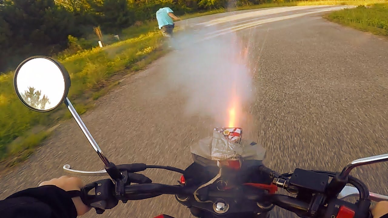 Motorcycle Firework Jousting! - YouTube