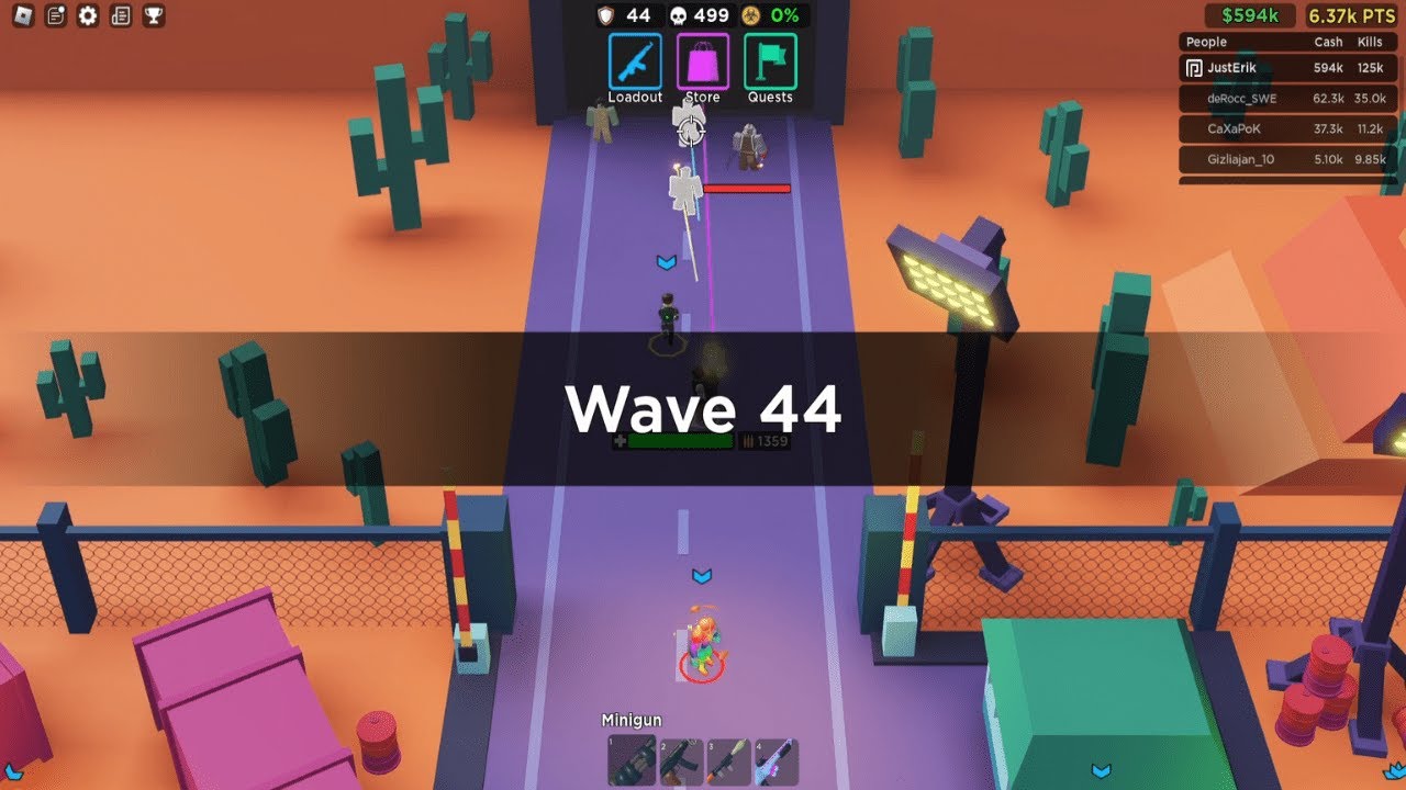 ZOMBIE SURVIVORS WAVE 44 TO 45 | ROBLOX - YouTube