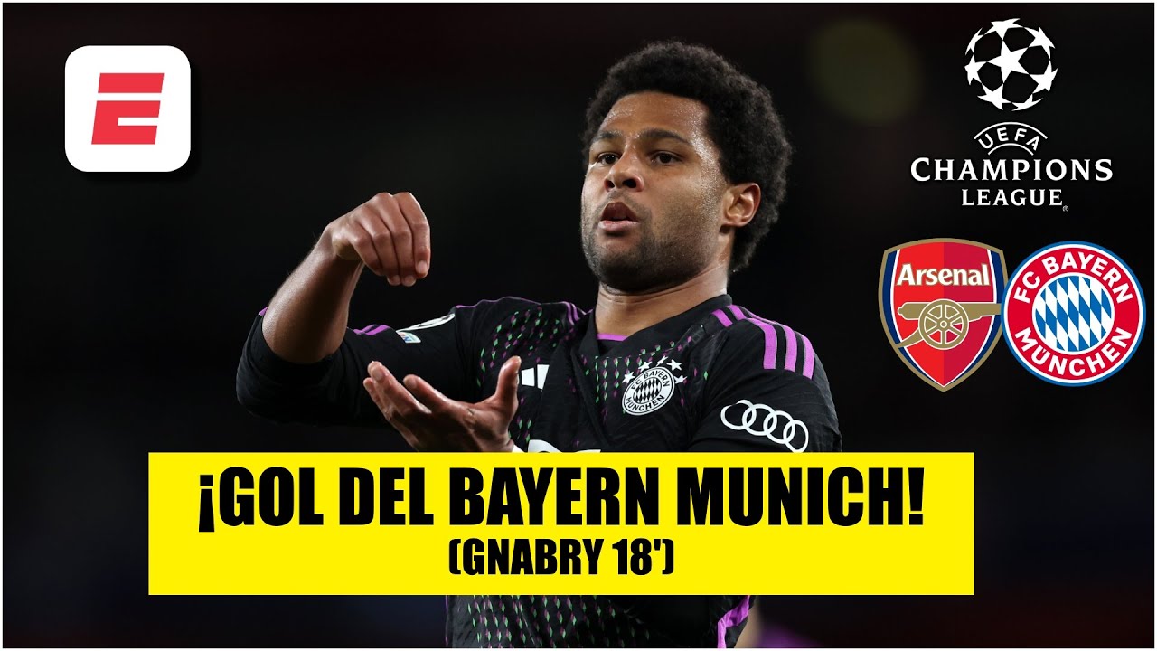 GOL DEL BAYERN MUNICH. Gnabry iguala el partido 1-1 ante el Arsenal ...
