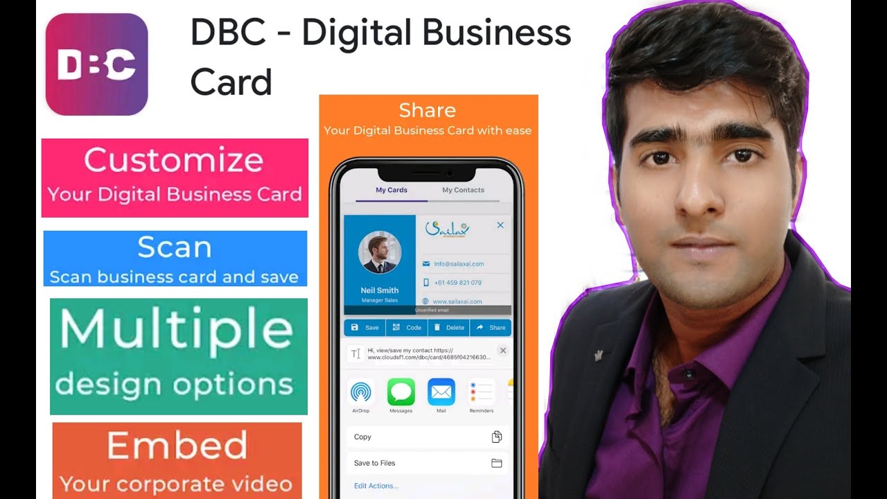 Create your business card with advance features through DBC APP - YouTube