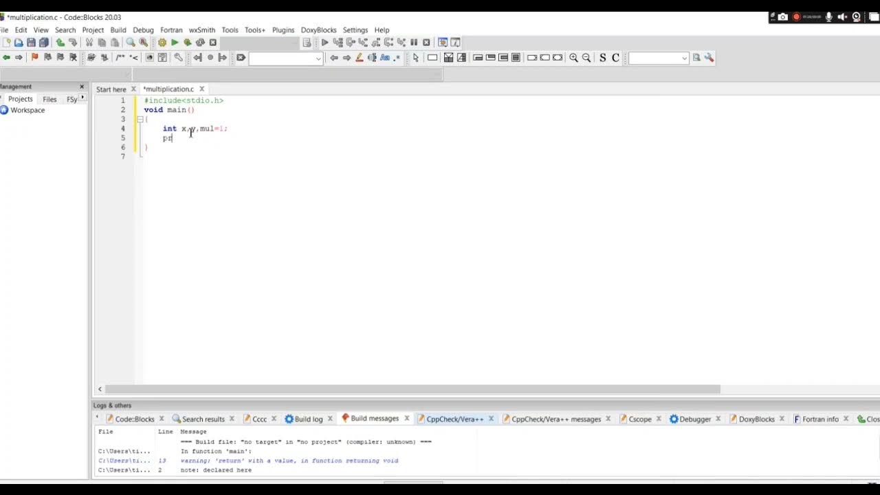Multiplication of two numbers using C #codeblock #code #programming #coding - YouTube