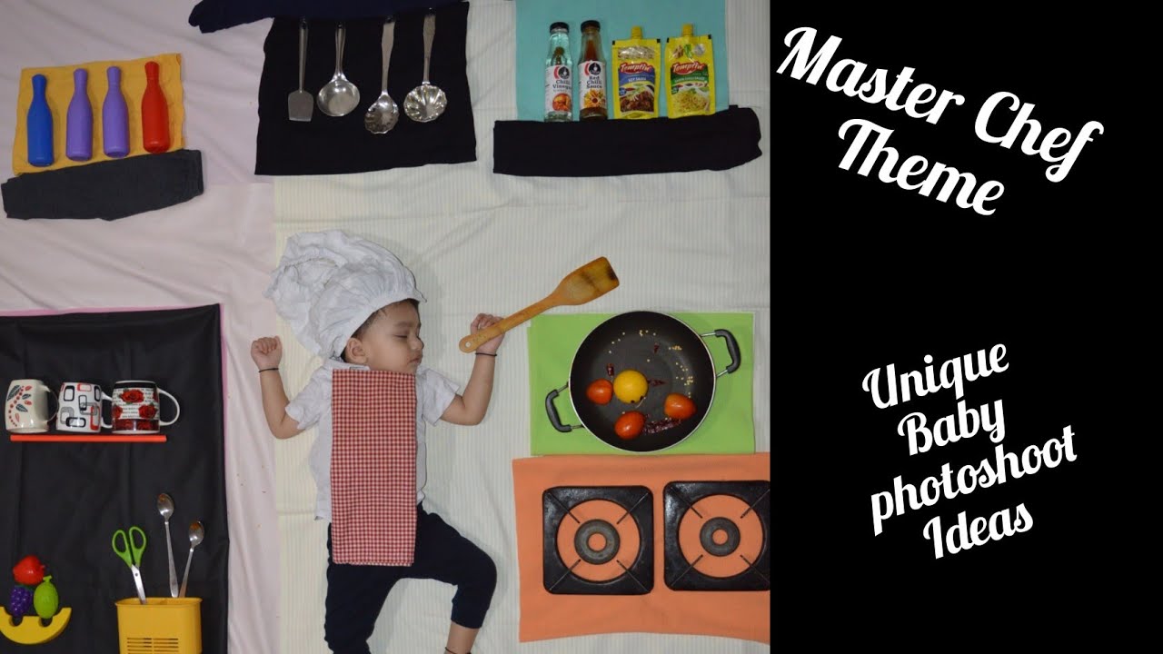 Baby photoshoot at home | MasterChef theme | Creative Idea | DIY ...