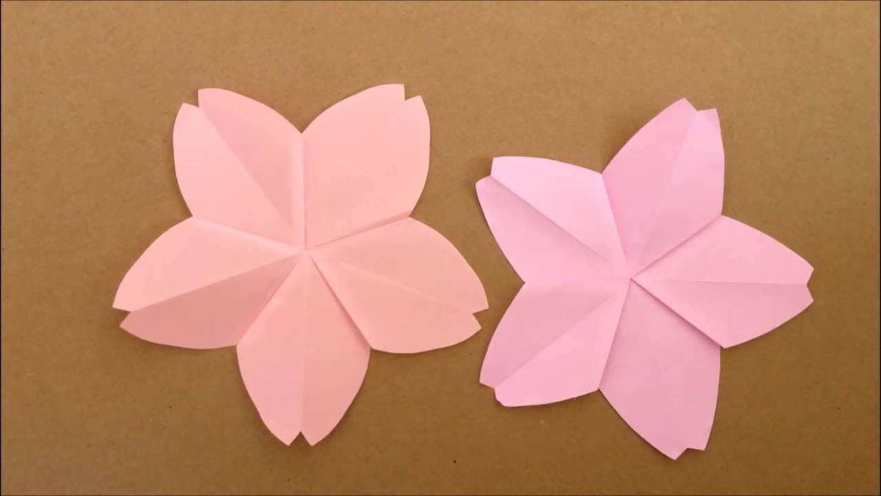 折り紙「さくら」の折り方｜Origami「Cherry tree」 - YouTube