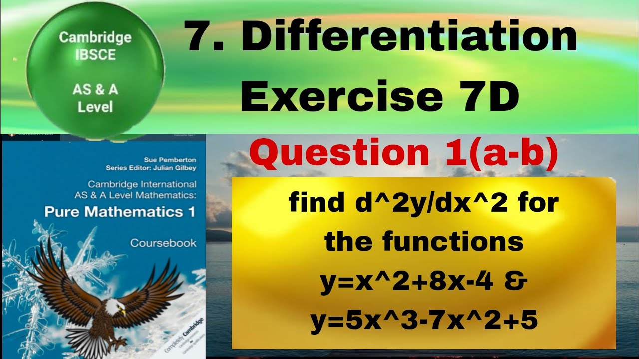find d^2y/dx^2 for the functions y=x^2+8x-4 & y=5x^3-7x^2+5 - YouTube