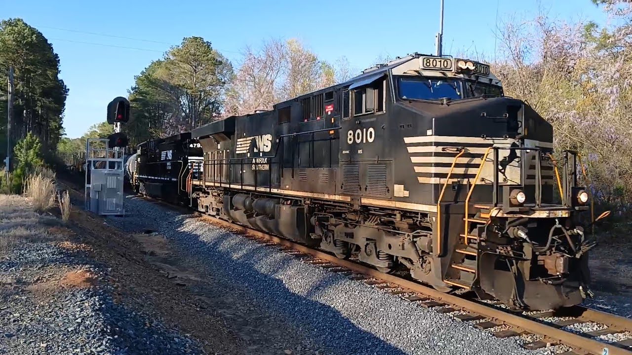 NS 8010 Leads Norfolk Southern Train 15R Out Of Chester SC - YouTube