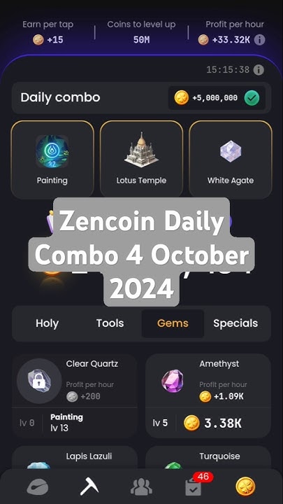 Zencoin Daily Combo 4 October 2024 #rizivlogs #zencoin #crypto #games #subscribemychannel - YouTube