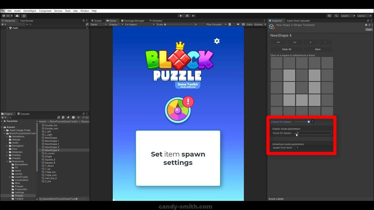 Block Blast Puzzle: Game Toolkit. Shape Editor - YouTube