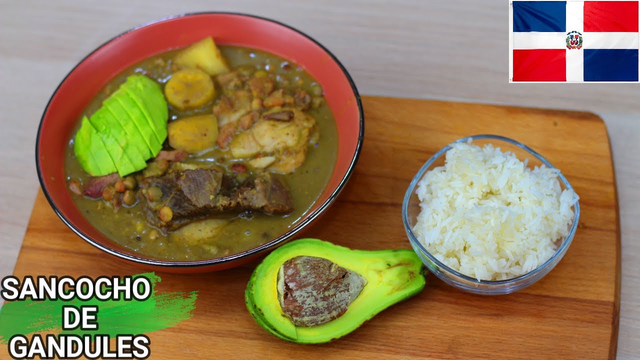 SANCOCHO DE GANDULES (guandules) COCINA TRADICIONAL DOMINICANA// ARROZ ...