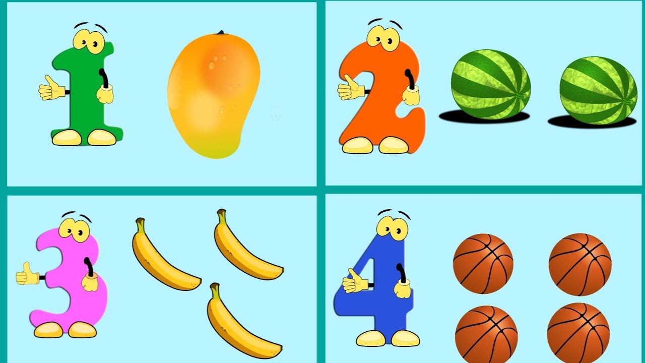 counting 1 to 10 for preschool kids| Counting learning videos for ...