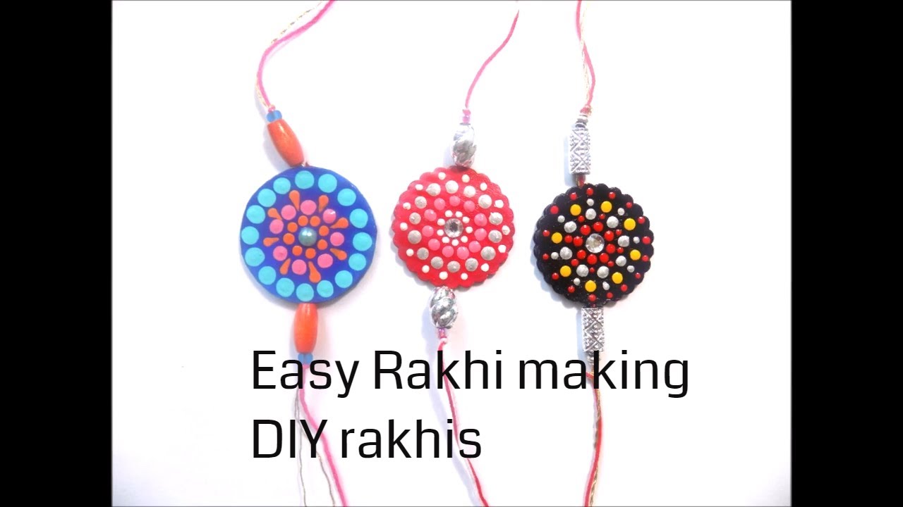 How to make easy Rakhi in Minutes / Easy DIY rakhi making / homemade ...