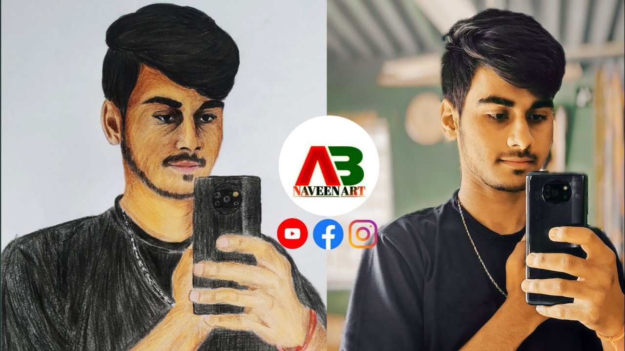 How to draw Handsome boy face ||beautiful boy pencil color art || AB ...