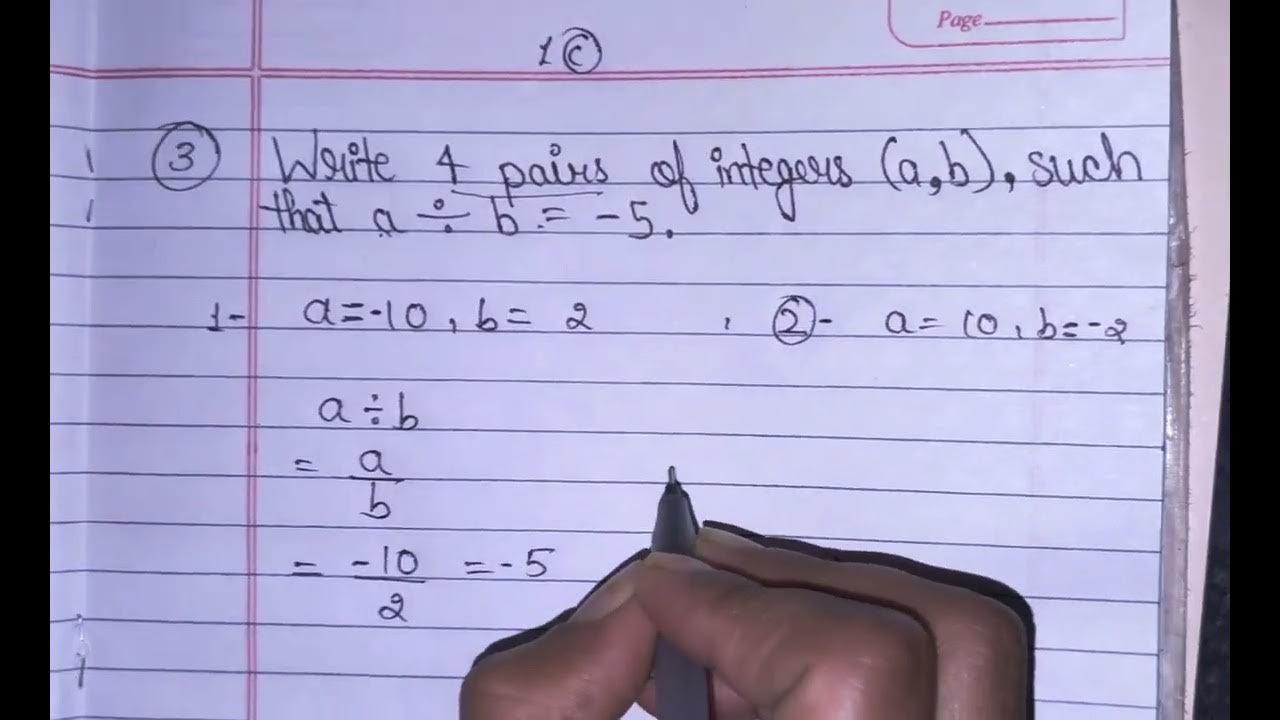 Class_8_NCERT /NEP_ exercise_1c_ question number= 3|| four pair of integers(a, b) || - YouTube
