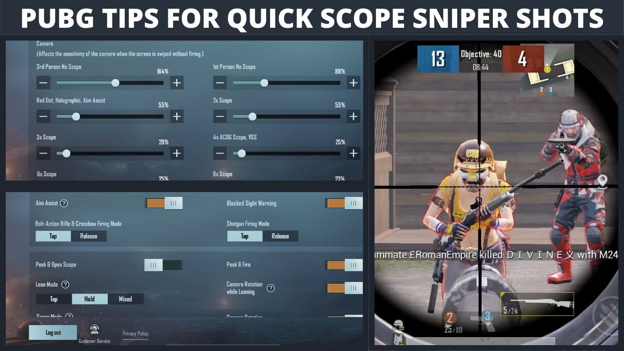 PUBG MOBILE PRO TIPS & TRICKS FOR QUICK SCOPE SNIPER SHOTS | BEST ...